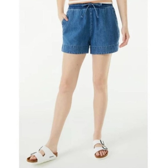 Free Assembly | Shorts | Free Assembly Medium Wash Denim Pull On Shorts ...